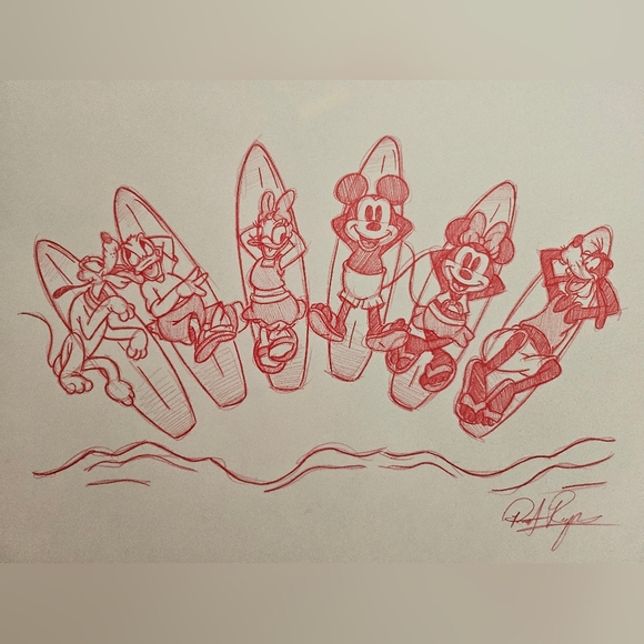 Disney | Art | Disney Summer Mickey Minnie Goofy Donald Pluto Daisy ...